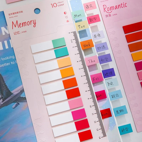 200Pcs Index Tabs With Ruler Writable File Tabs Flags Colored Page Mar ...